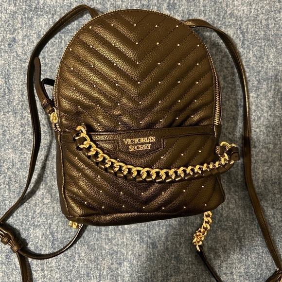 Victoria's Secret | Bags | Black Gold Embellished Victorias Secret ...